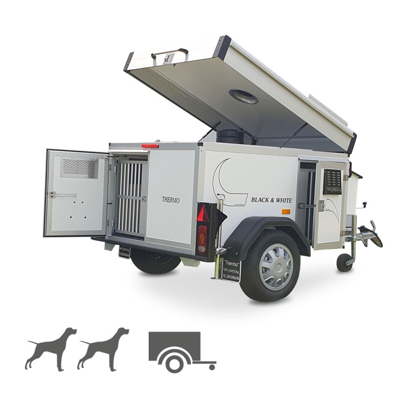 WT Metall THERMO 2 B&W | Remolque para perros con tapa 2 plazas ...