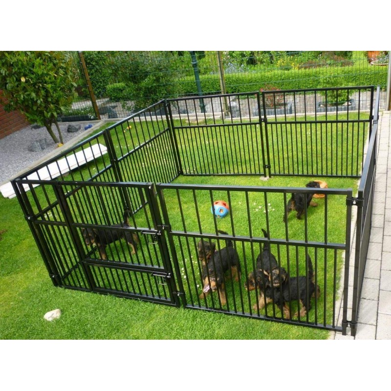 Parque Cachorros Con doble puerta en color negro / Boxes para Cachorros ...